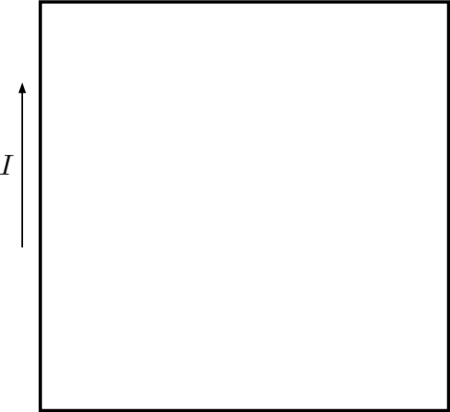 Calculate the induction of magnetic field at the center of square, if ...