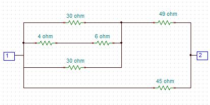 Find the equivalent resistance between points 1 and 2? | Homework.Study.com