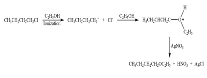 Write the equation for the reaction for butyl chloride in 1% ethanolic ...