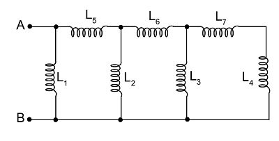 An iron core inductor of 50 turns coil of length 5cm, cross-sectional ...