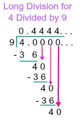 What is 4 divided by 9? | Homework.Study.com