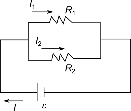 The circuit shown in the sketch consists of two resistors and a battery ...