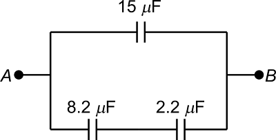 Terminals A and B in the figure are connected to an 18 V battery ...
