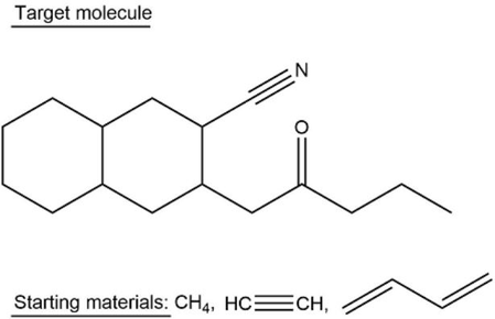 Using the starting materials given, synthesize the target molecule ...
