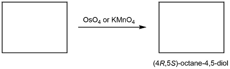 Draw the structures of (4R,5S)-octane-4,5-diol and the initial alkene ...