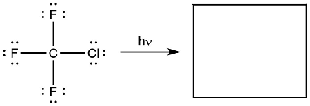 Draw the radical species formed when CF3CI is subjected to irradiation ...