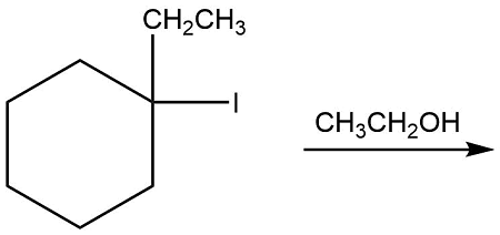 Draw the SN1 reaction product and the E1 reaction products with ethyl ...