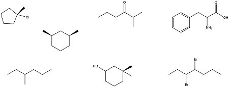 Identify the chiral molecules from the below-mentioned molecules. Mark ...