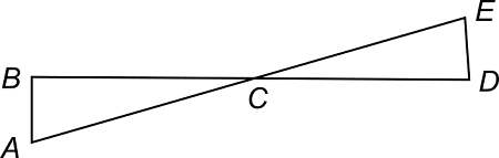 C is the midpoint of BD, AB perpendicular to BD,BD perpendicular to DE ...