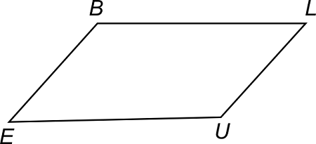 In quadrilateral BLUE shown at the right, BE cong UL. Which information ...