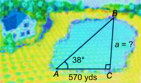 To find the distance across a lake, a surveyor took the measurements in ...
