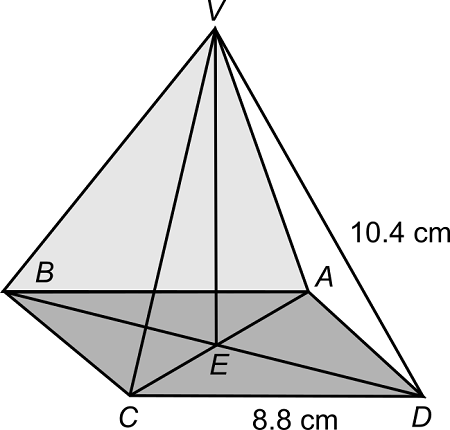 In this square-based pyramid, find the angle between the planes AVB and ...