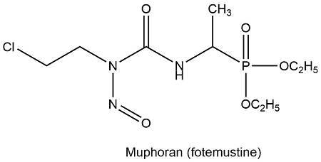Muphoran (fotemustine) is a nitrosourea capable of alkylating nucleic ...