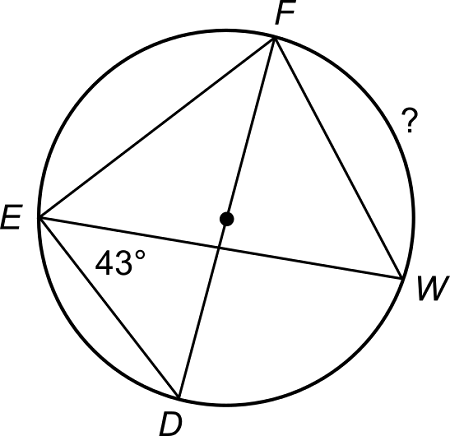 Find the measure of the arc or angle indicated. Show your work and ...