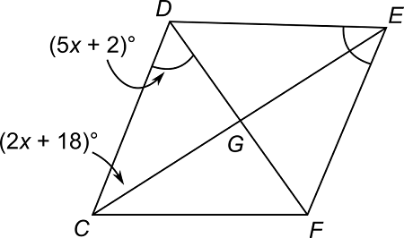 Find the measurement of angle CDF and angle DEF. | Homework.Study.com
