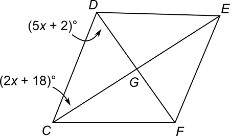 Find the measurement of angle CDF and angle DEF. | Homework.Study.com