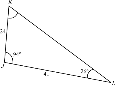 What is the area of triangle JKL in square units? A. 215.7 B. 431.4 C ...