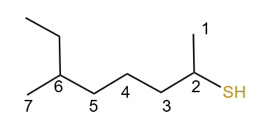 Name each thiol. a. b. | Homework.Study.com