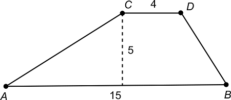 Find the area of the trapezoid in the figure below. Round your final ...