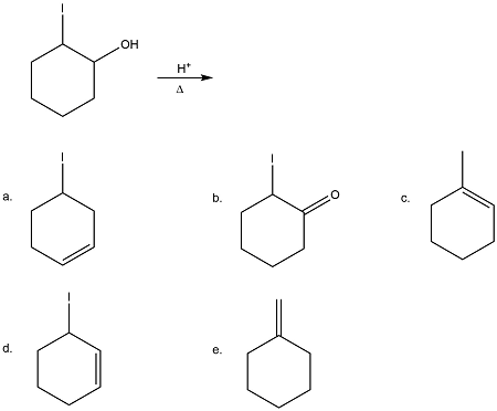 Use Saytzetf's Rule to determine the major product of the below ...