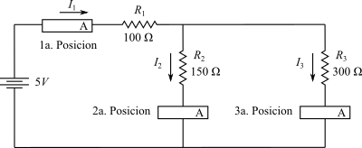 Use Kirchhoff's laws to calculate the theoretical values of the three ...
