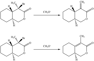 Explain the regiochemistry of the following E2 elimination reactions ...