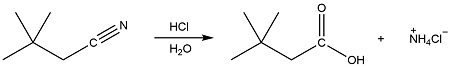 Acid-catalyzed hydrolysis of a nitrile to give a carboxylic acid occurs ...