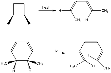 For each of the following electrocyclic reactions given, examine and ...