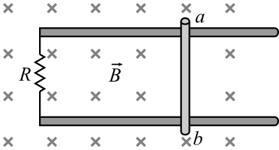 A 0.850 m long metal bar is pulled to the right at a steady 4.0 m/s ...