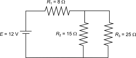 For the circuit below, find the voltage drop across the resistor R1 ...