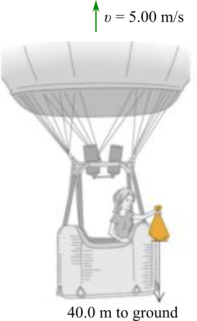 A hot-air balloonist, rising vertically with a constant velocity of ...