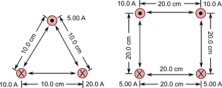 Find the direction and magnitude of the force that each wire ...