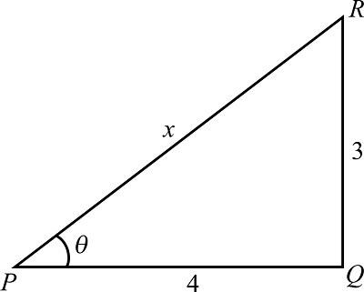 Given: \, \tan \theta = \dfrac{3}{4}. \, (a) Sketch a right triangle ...