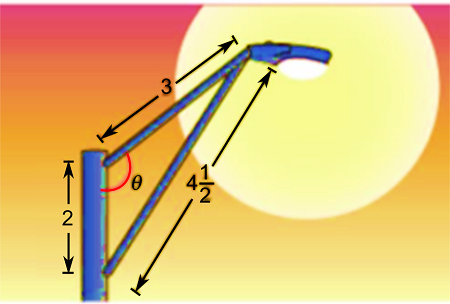 Determine the angle theta in the design of the streetlight shown in the ...