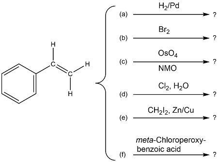 Predict the products of the following reactions (the aromatic ring is ...