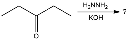Predict the products of the Wolff-Kishner reduction reaction given ...
