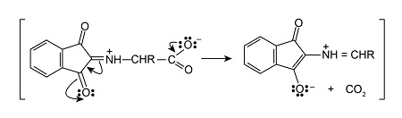 The reaction of ninhydrin with an a-amino acid occurs in several steps ...