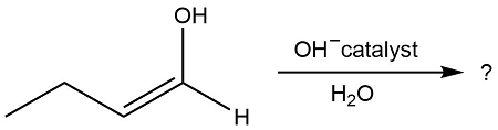 For the following reaction, give the corresponding keto/enol tautomer ...