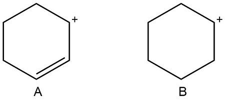 Use the principles of resonance theory to explain why carbocation A is ...