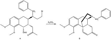 A key step in a reported synthesis of morphine, the addictive opiate ...