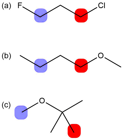 For each compound, which of the protons on the highlighted carbons ...