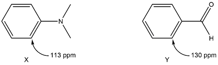Although benzene itself absorbs at 128 ppm in its 13C NMR spectrum, the ...