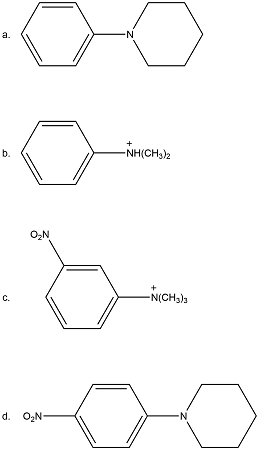 For each N-substituted benzene, predict whether the compound reacts ...