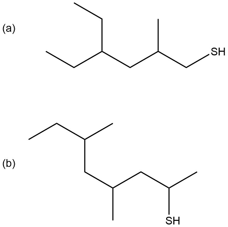Name each thiol. a. b. | Homework.Study.com