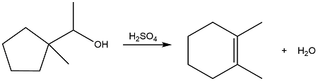 Sometimes carbocation rearrangements can change the size of a ring ...