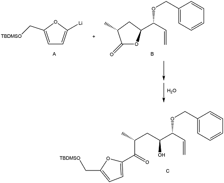 Slow addition of organolithium reagent A to B afforded C, an ...