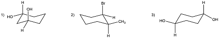 For each of the drawn compounds below. Classify each conformation as ...