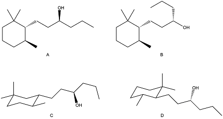 How is each compound (B-D) related to A? Choose from enantiomers ...