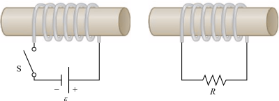 The figure below shows two coils of wire, aligned coaxially. The coil ...