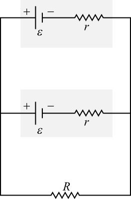 In the figure below, two batteries with an emf E = 12.0 V and an ...